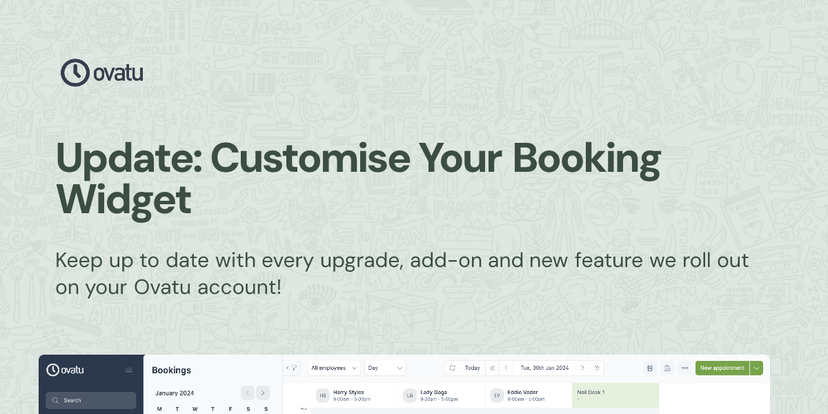 Update: Customise Your Booking Widget | Ovatu