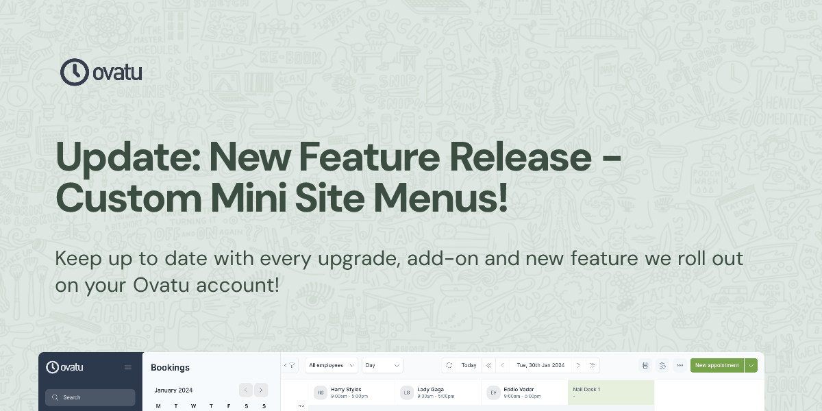 Update: New Feature Release - Custom Mini Site Menus! | Ovatu