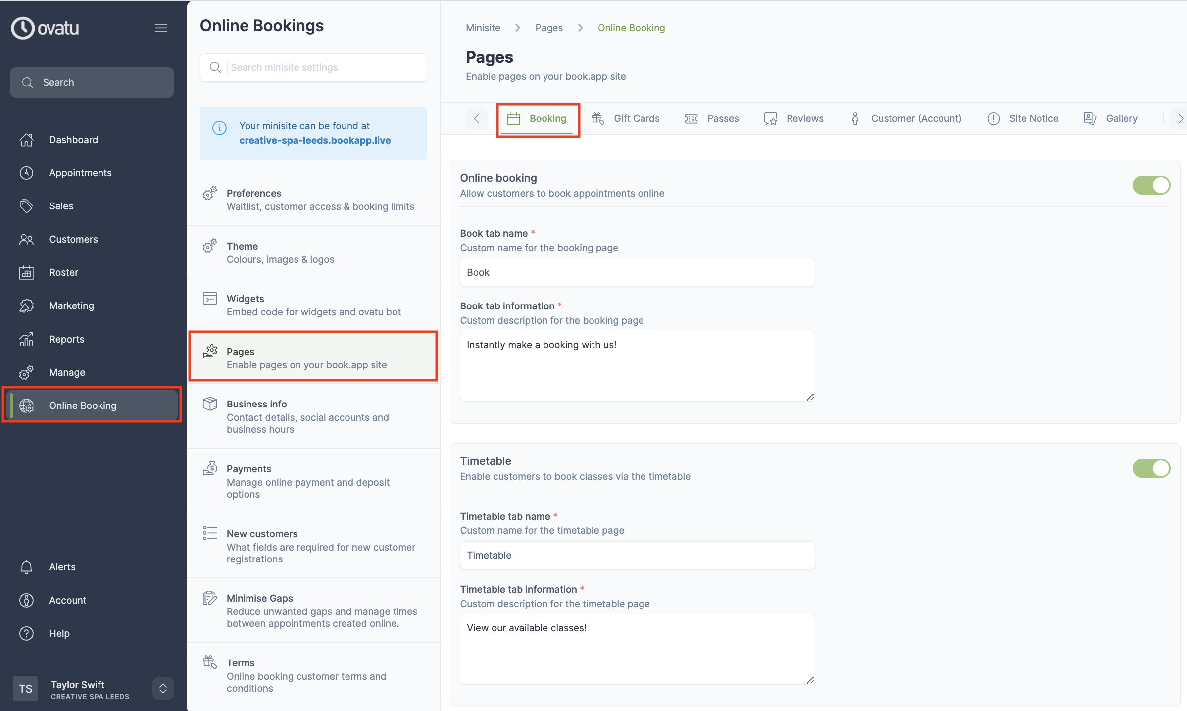 Getting started with online booking - Ovatu Help Guides